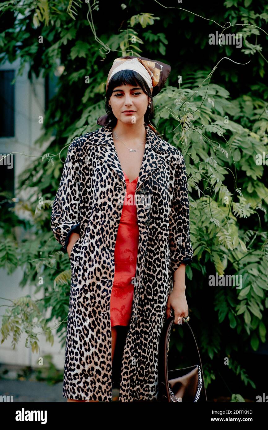 Street style, Maria Bernad arriving at Ganni Spring Summer 2021 show ...