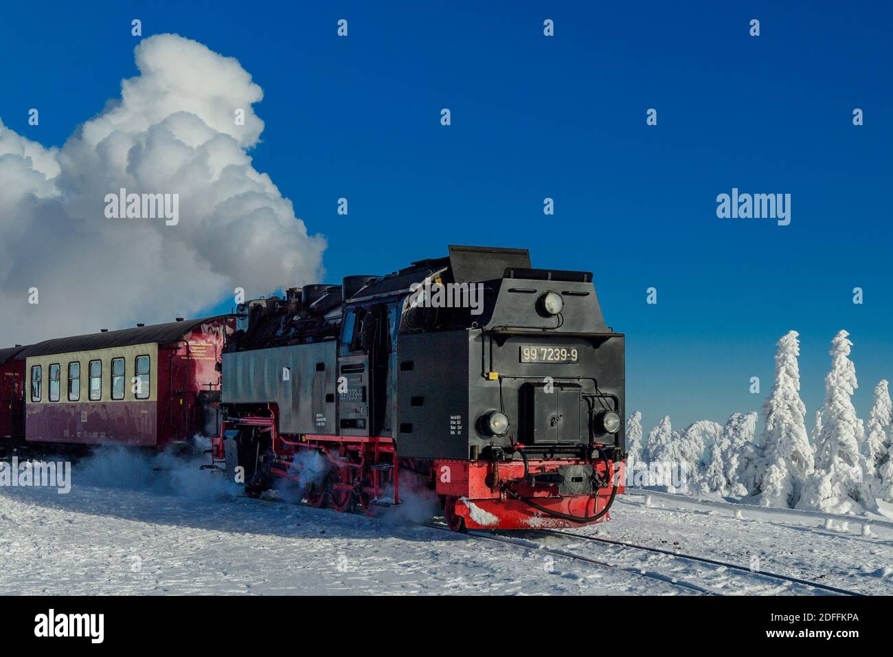 Harzer Schmalspurbahn, HSB-Bahn, Winter, Harz, Brocken Stock Photo - Alamy
