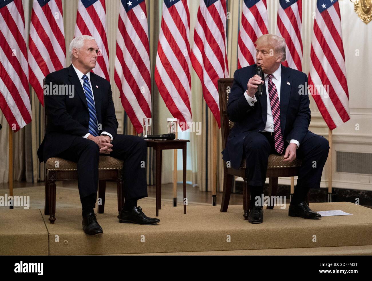 President Donald Trump and Vice President Mike Pence as thy participate ...