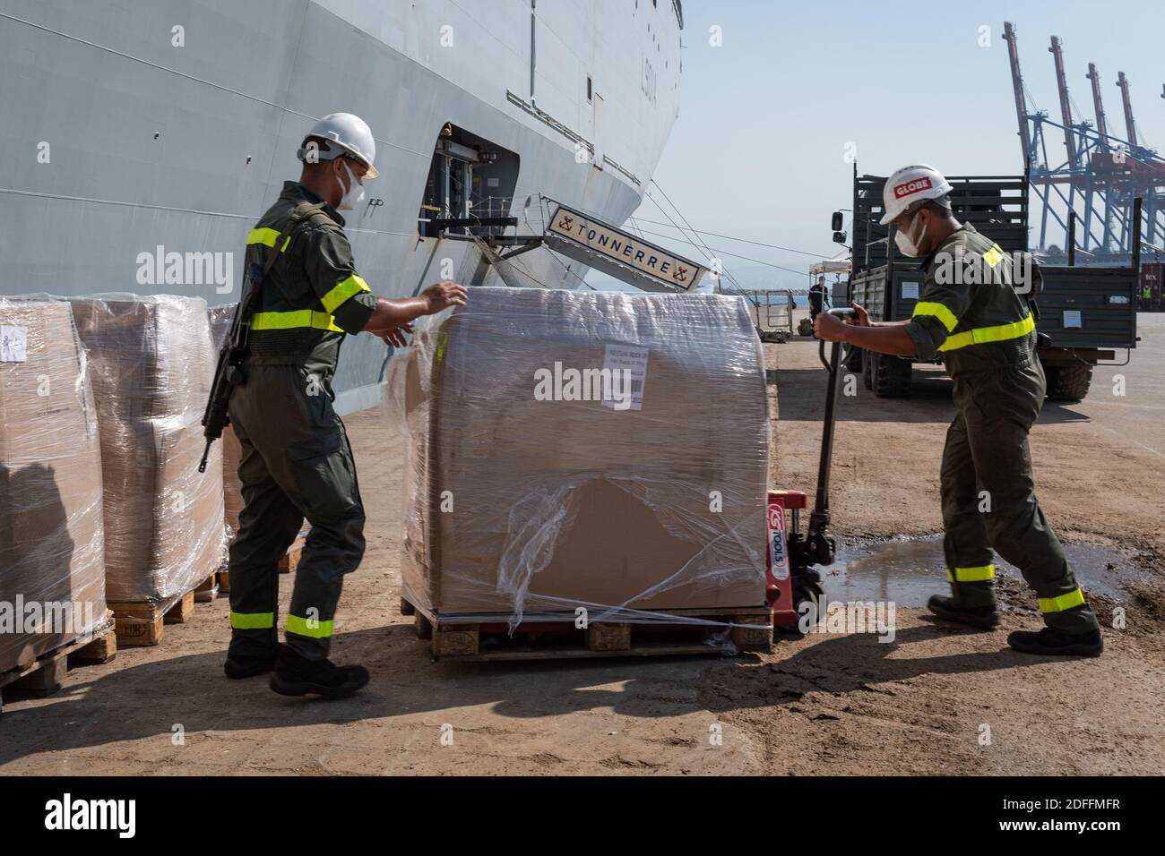Hand out photo of French Navy’s Mistral-class amphibious ship Tonnerre ...