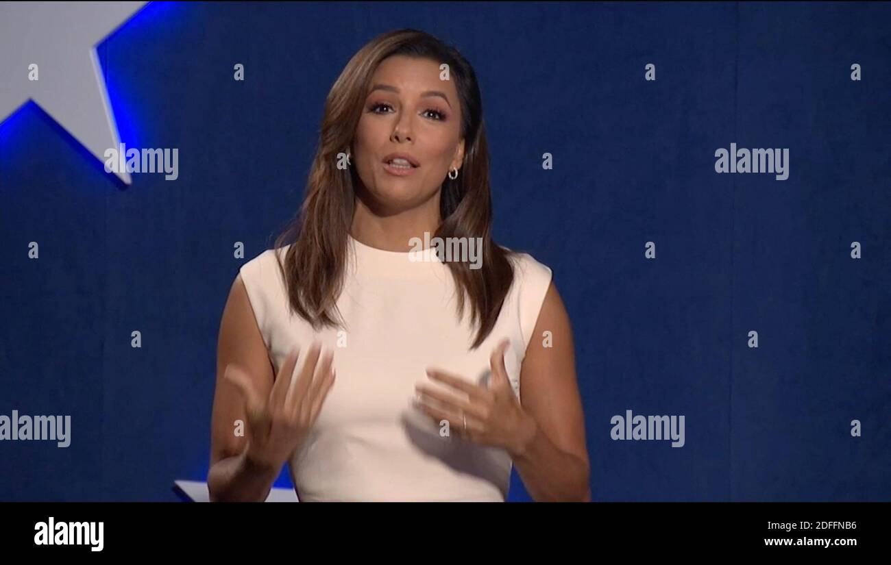 In this image from the Democratic National Convention video feed ...