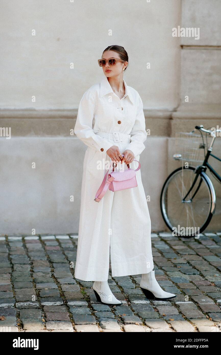 Street style, Emilie Billington arriving at Remain Birger Christensen ...