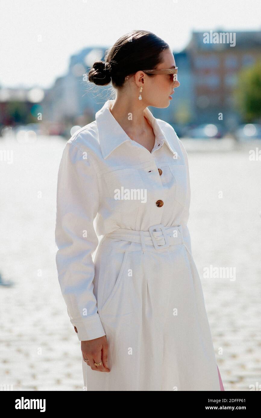 Street style, Emilie Billington arriving at Remain Birger Christensen ...