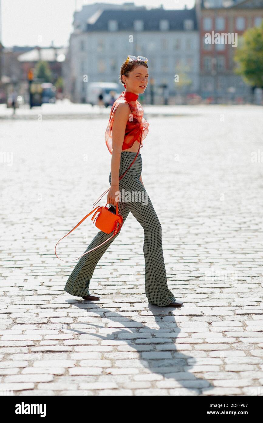 Street style, Emma Fridsell arriving at Remain Birger Christensen ...
