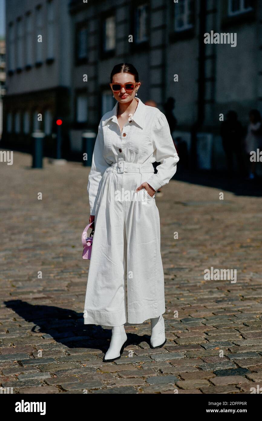 Street style, Emilie Billington arriving at Remain Birger Christensen ...