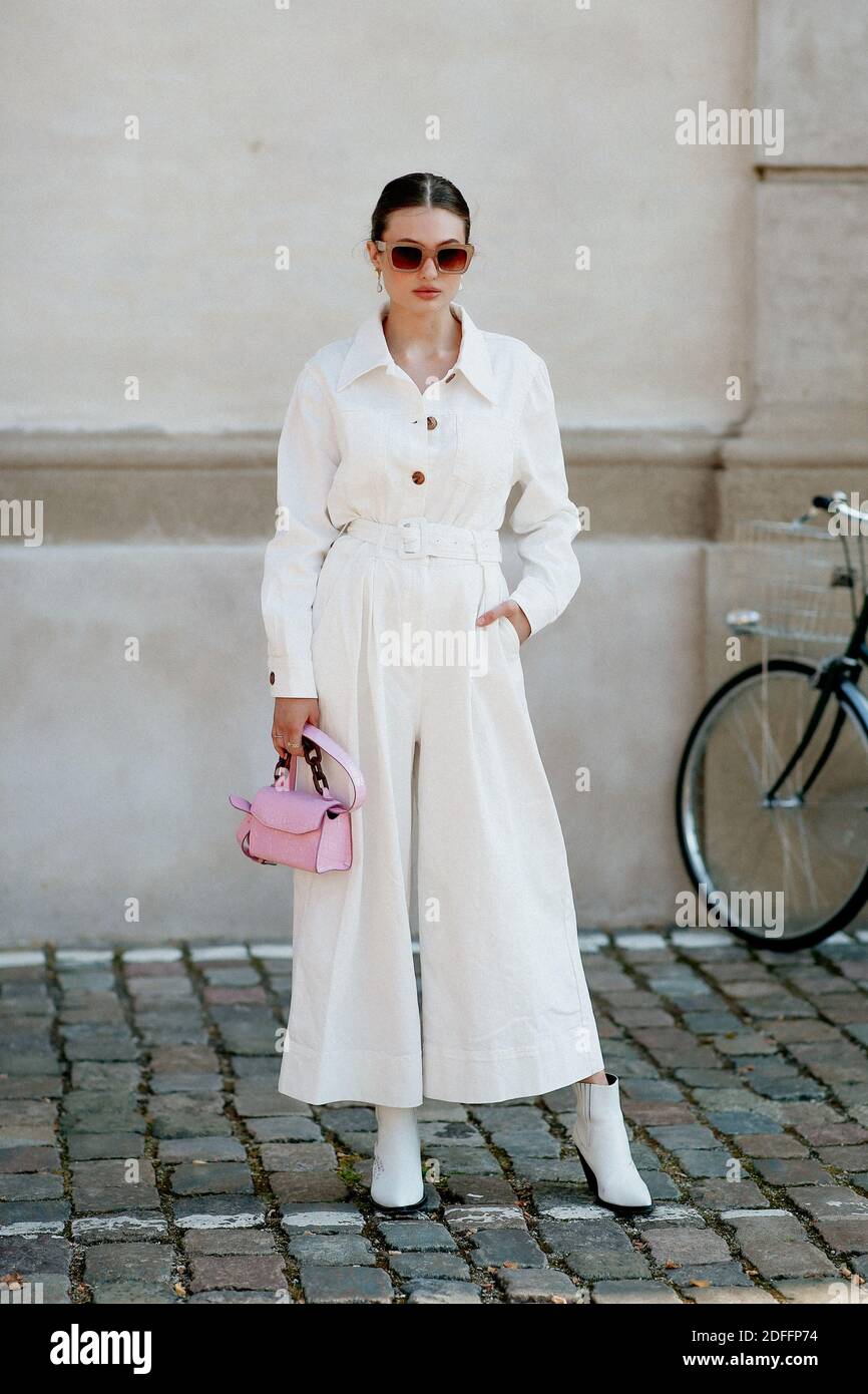 Street style, Emilie Billington arriving at Remain Birger Christensen ...