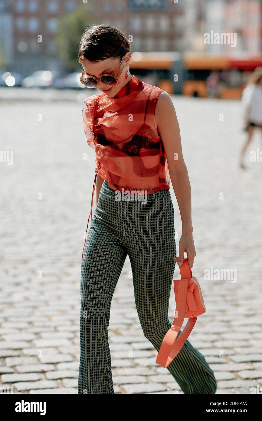 Street style, Emma Fridsell arriving at Remain Birger Christensen ...