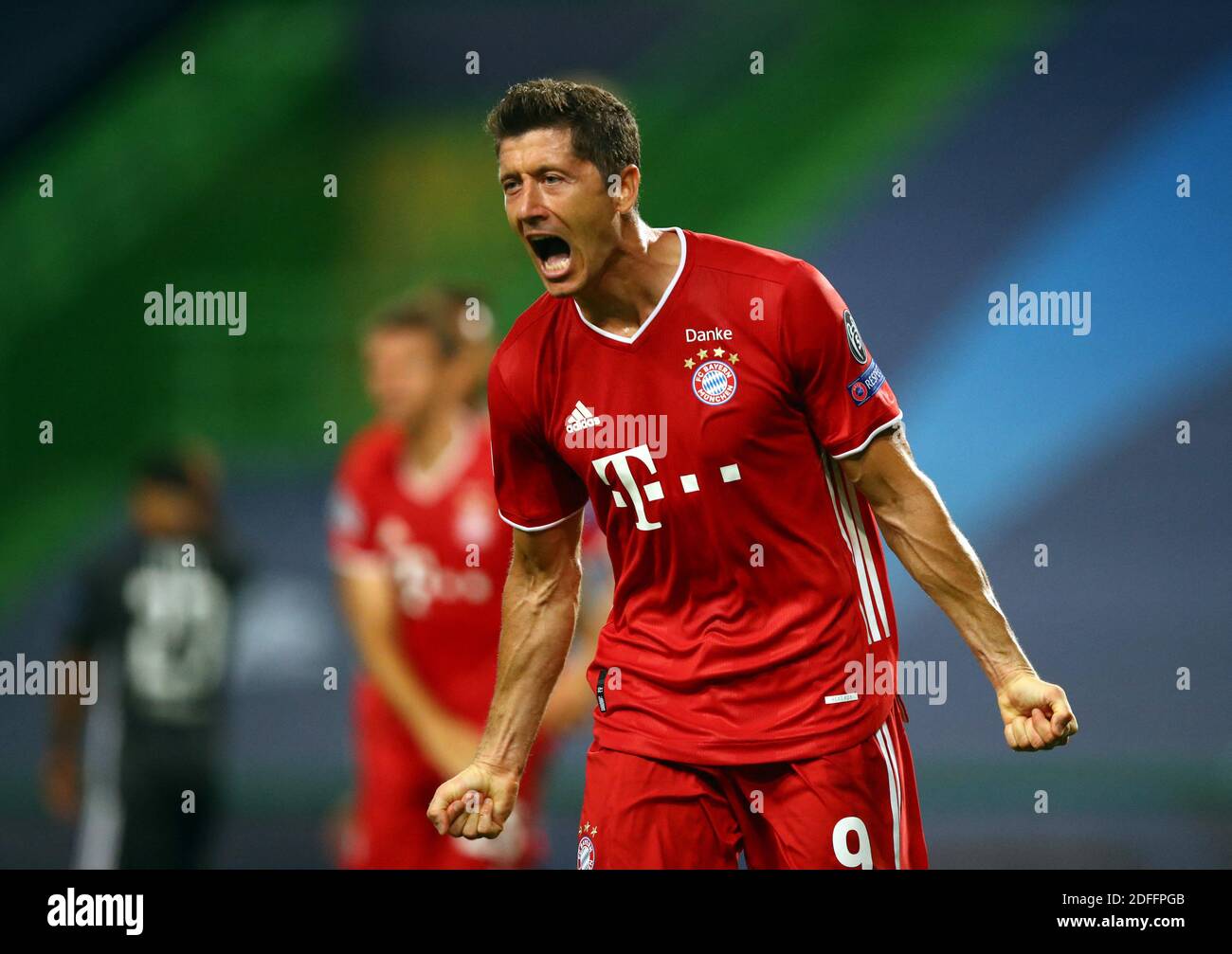 Robert Lewandowski of Bayern Munich celebrates after scoring his team's ...