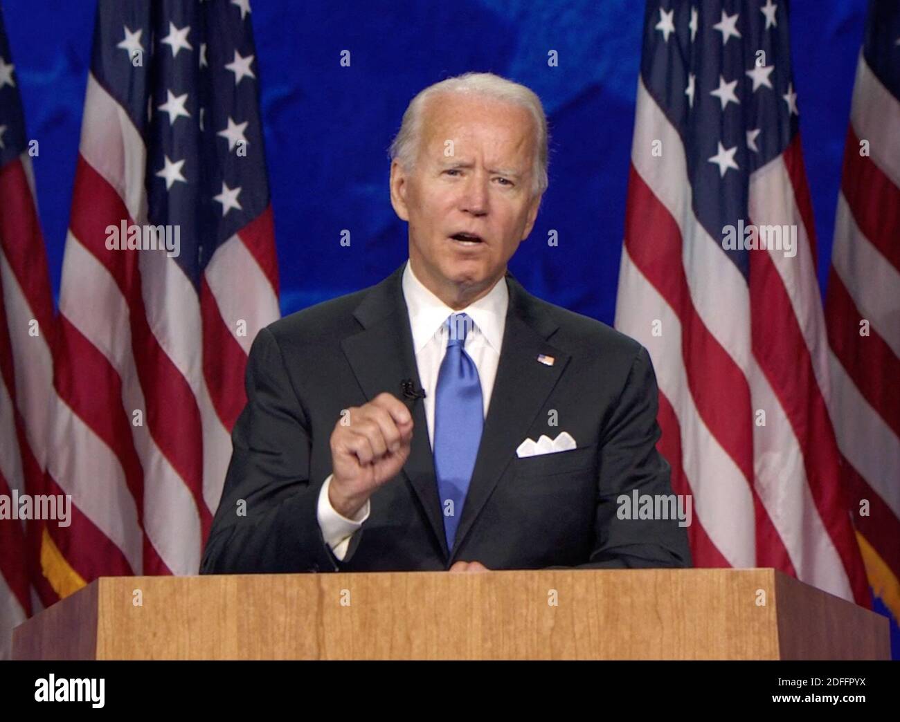 In this image from the Democratic National Convention video feed ...