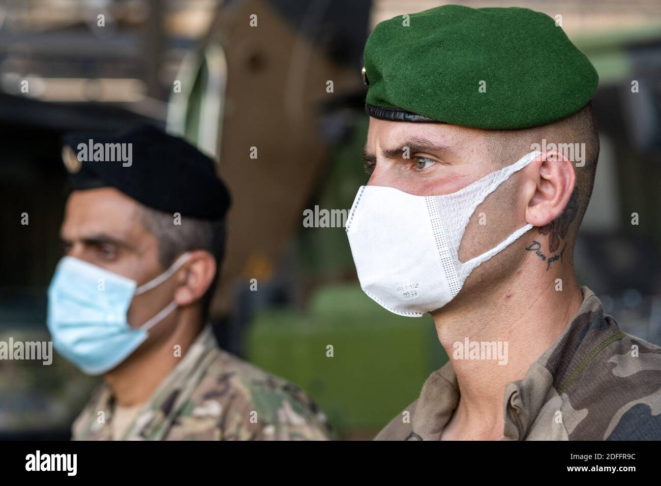 French and Lebanese soldiers cleaned the Charles Helou bus station ...