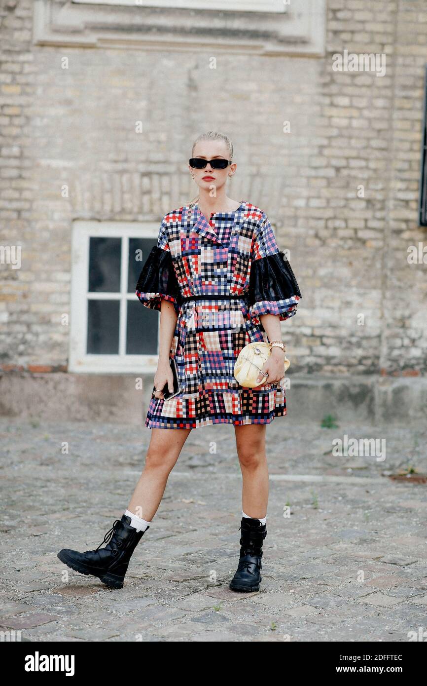 Street style, Andrea Steen arriving at Selected Spring Summer 2021 show ...