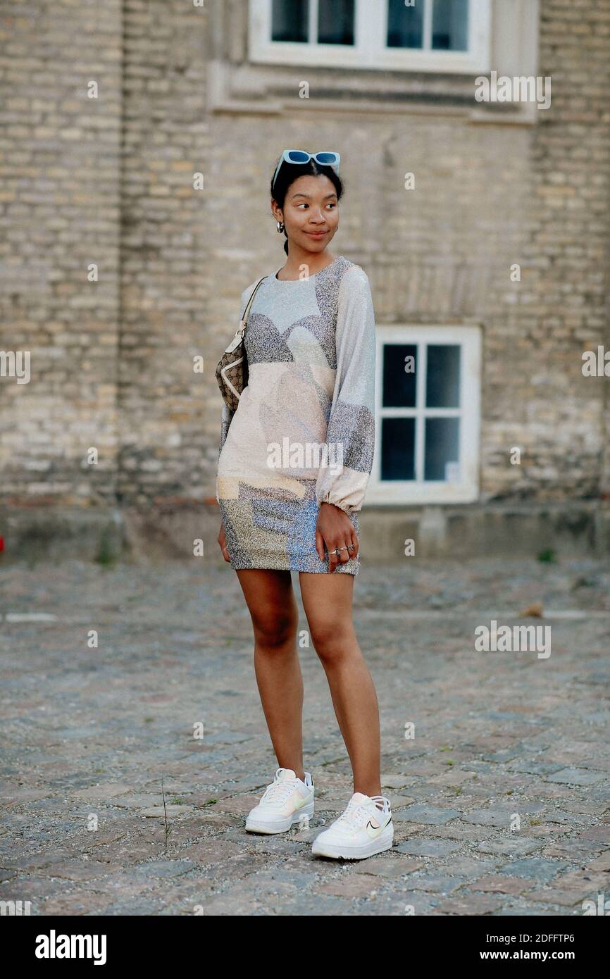 Street style, Sara Flaaen arriving at Selected Spring Summer 2021 show ...