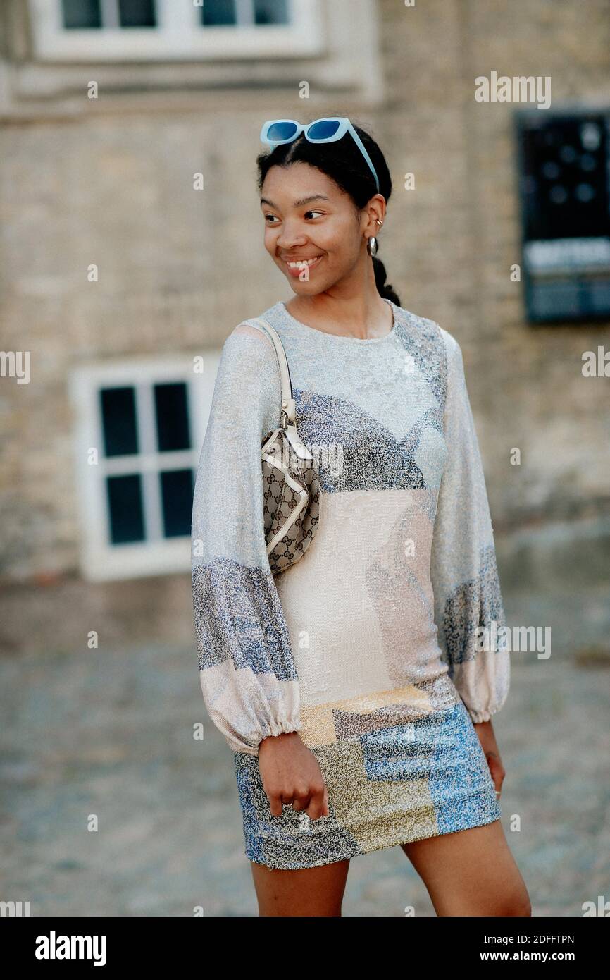 Street style, Sara Flaaen arriving at Selected Spring Summer 2021 show ...