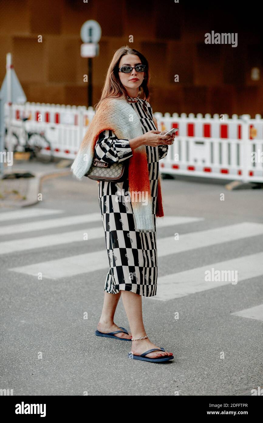 Street style, Sarah Lou arriving at Henrick Vibskov Spring Summer 2021 ...