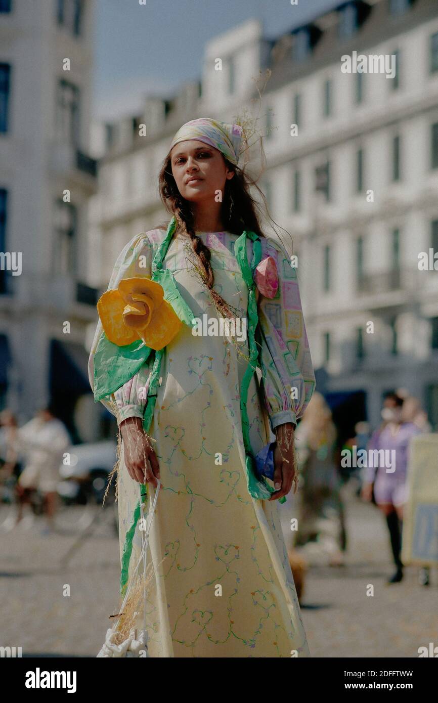 Street style, model Emma Noi at Helmstedt Spring Summer 2021 show, held ...