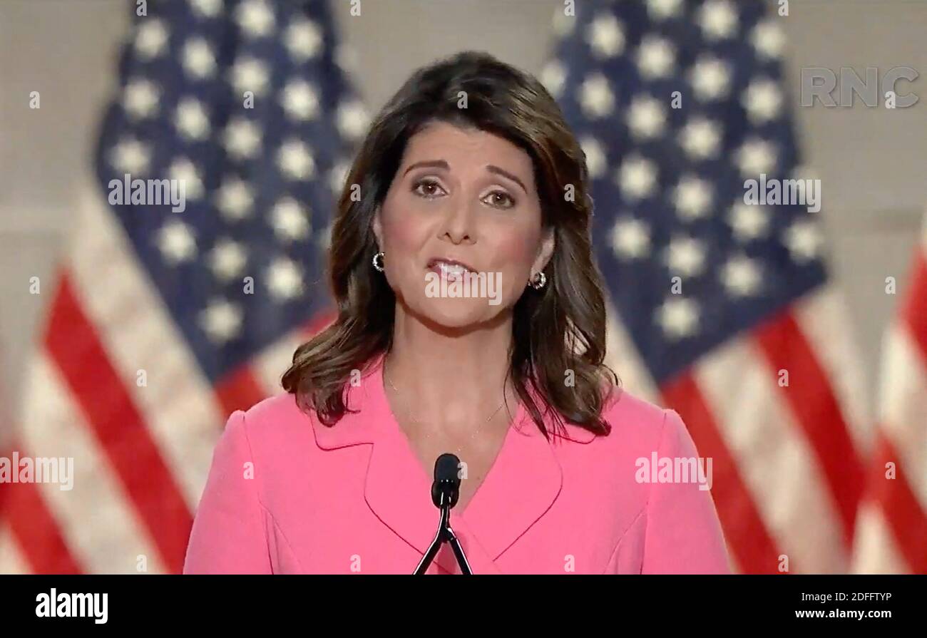 In this image from the Republican National Convention video feed, Nikki ...