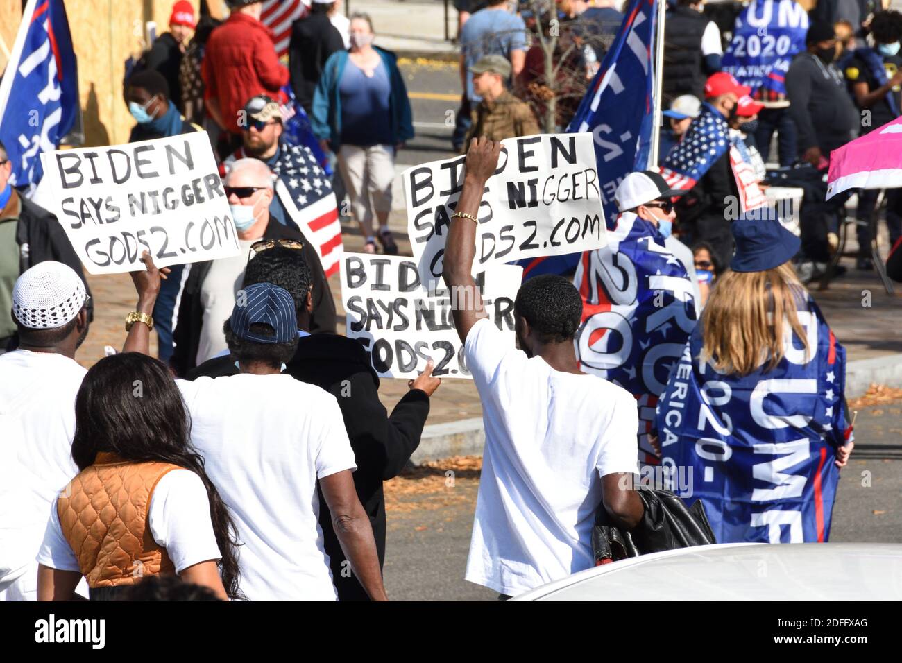 Washington DC. Nov 14, 2020. Million Maga March. Blacks for Trump ...