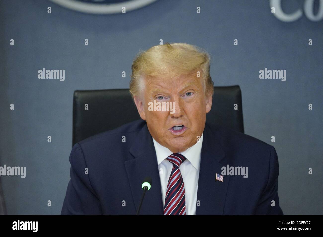 U.S. President Donald Trump visits the Federal Emergency Management ...