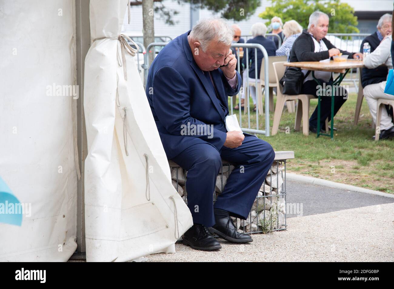 French Senate President Gerard Larcher attending Les Republicains (LR ...