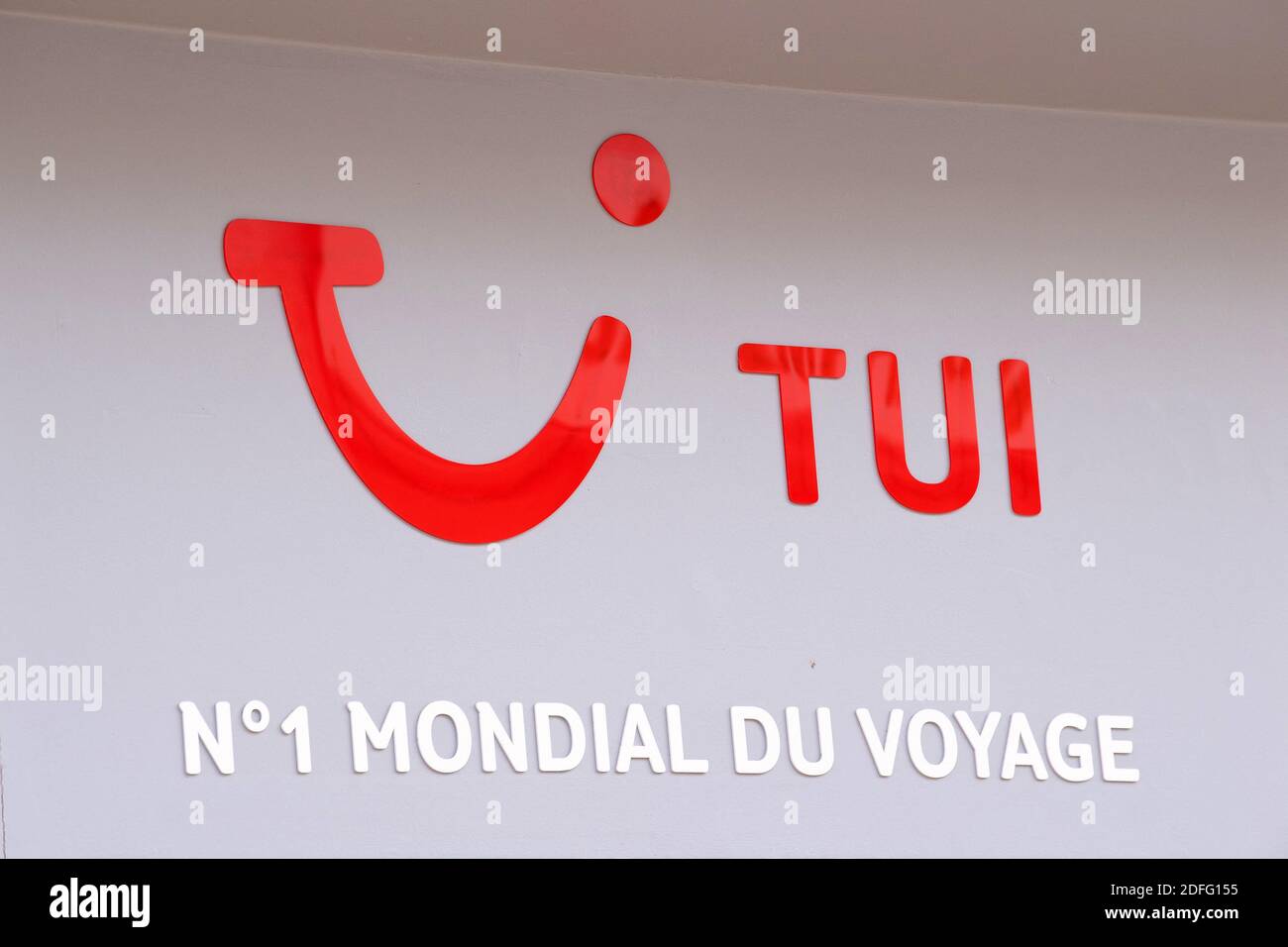 A shop sign of TUI agency travel, on August 28 2020 in Angouleme ...