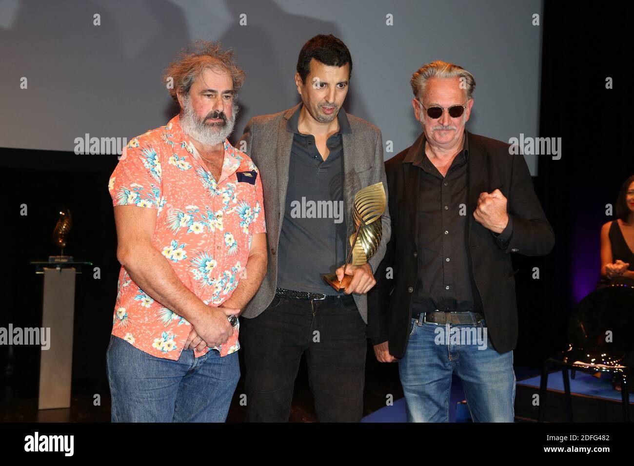 Gustave Kervern, Samir Guesmi and Benoit Delepine attending the closing ...