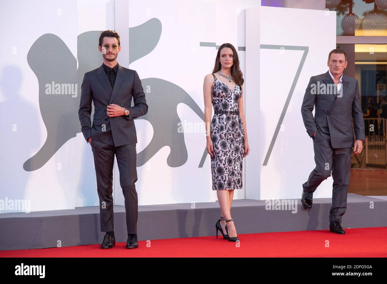 Pierre Niney, Stacy Martin and Benoit Magimel attending the Amants ...
