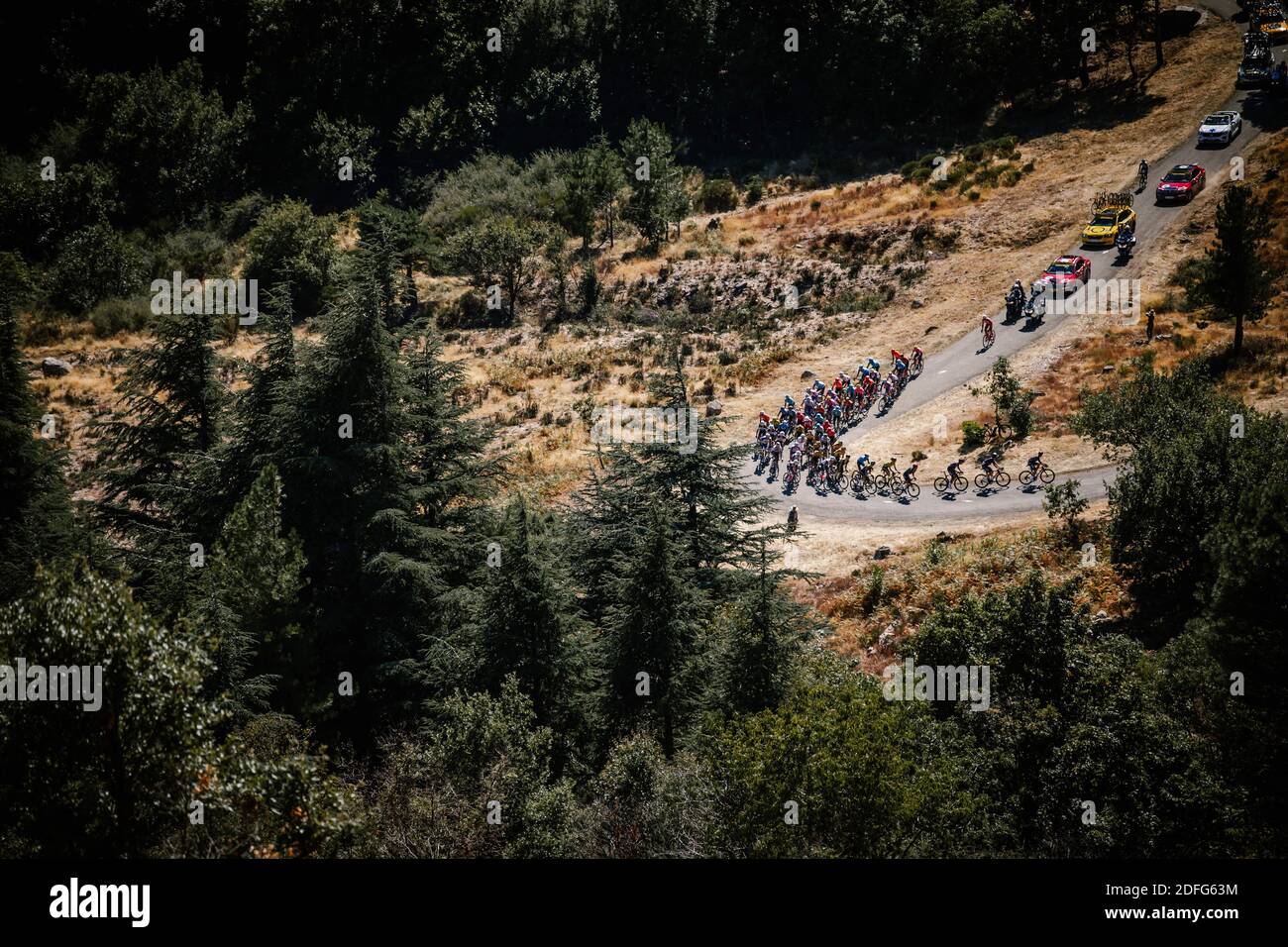 Handout. 5th stage of Tour de France 2020, Le Teil / Mont Aigoual in ...