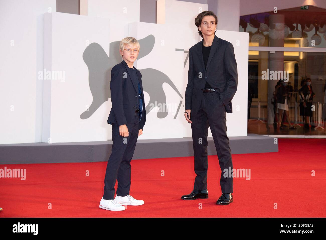 Mattia Garaci and Francesco Gheghi attending the Padrenostro Premiere ...