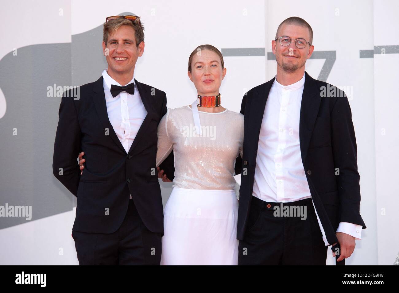 David Jancso, Mia Van Veen Loeb and David Loeb attending the Pieces of ...