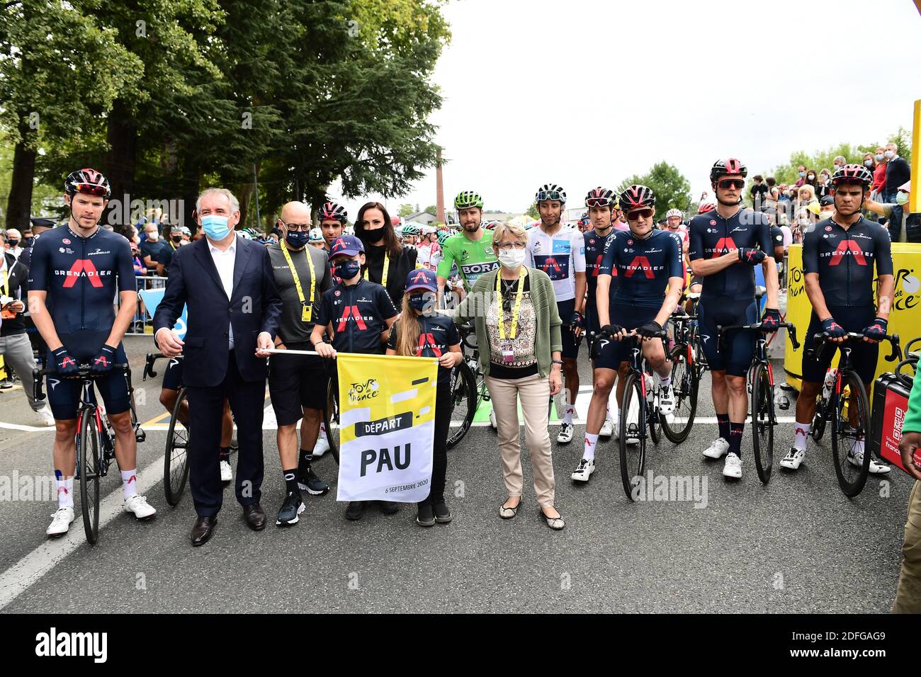 Handout. Tribute to Nicolas Portal with Francois Bayrou, mayor of Pau ...