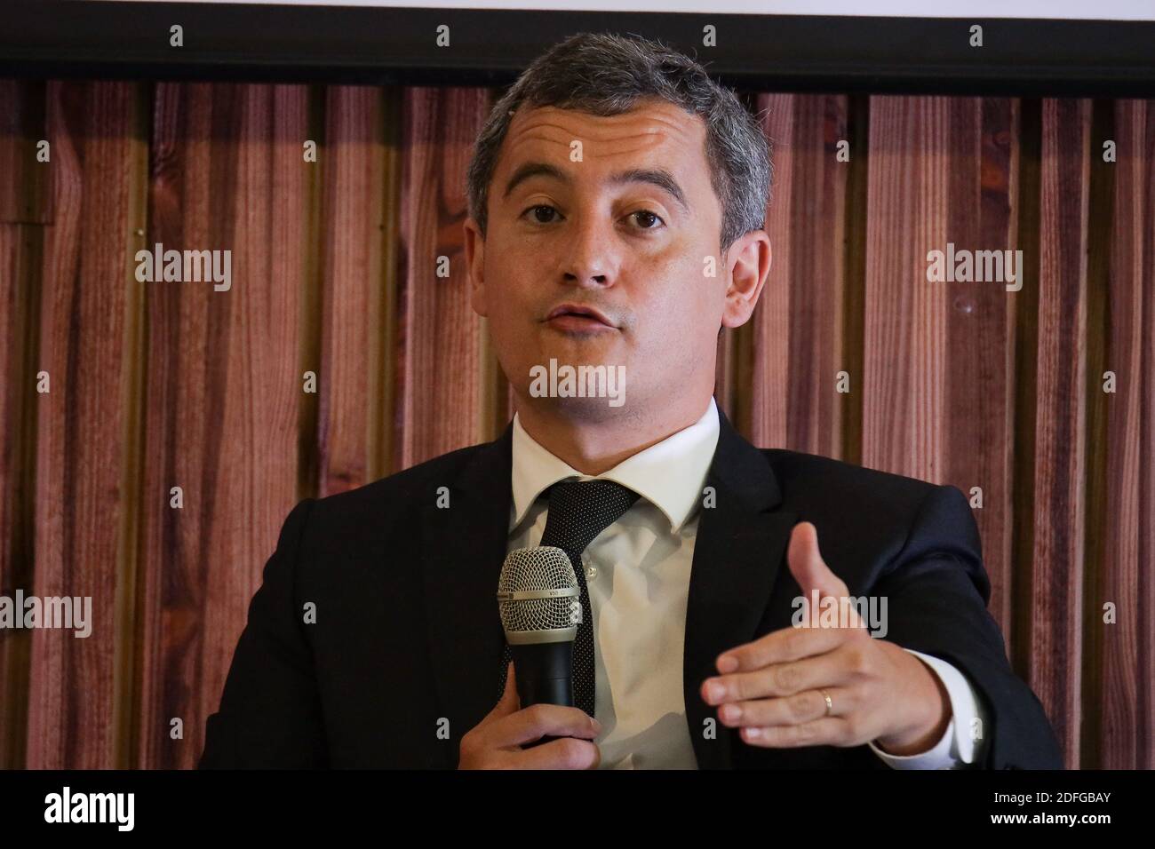 Gerald Darmanin, Minister of the Interior during a meeting of MoDem ...