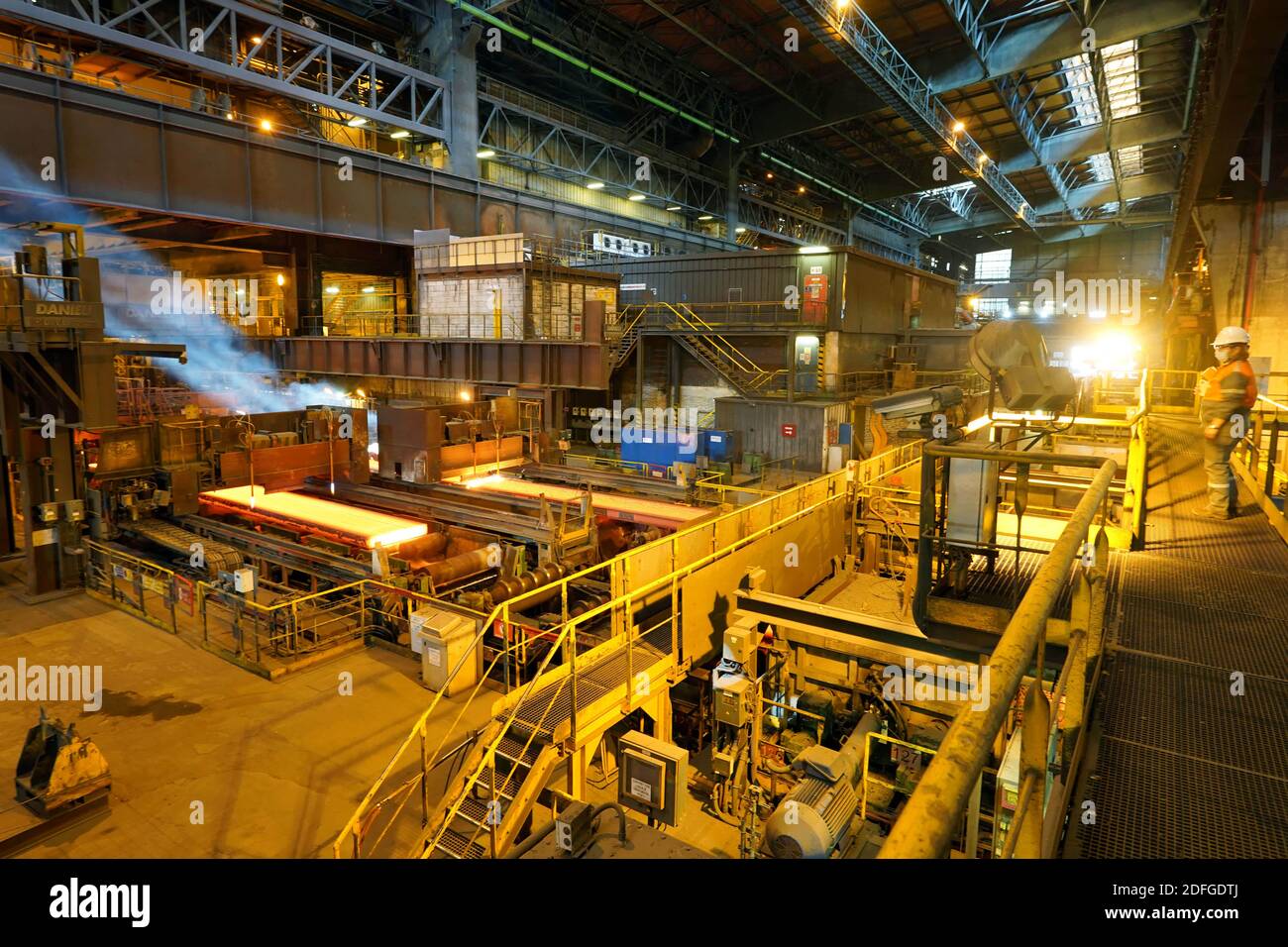 A general view of the steel production plant of Arcelor Mittal during ...