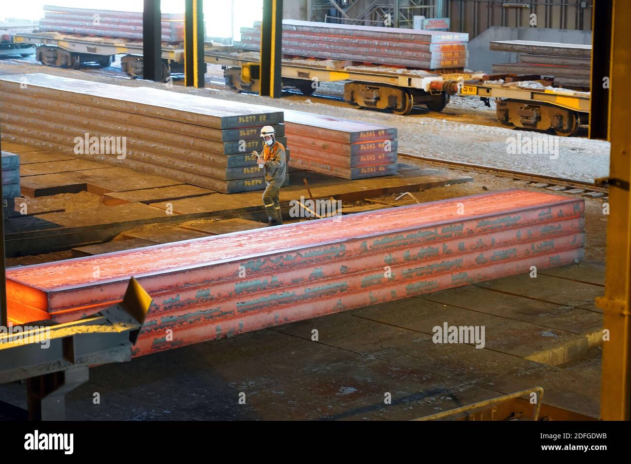 A general view of the steel production plant of Arcelor Mittal during ...
