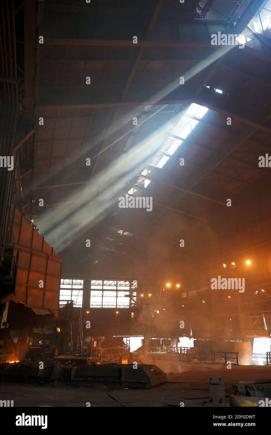 A general view of the steel production plant of Arcelor Mittal during ...