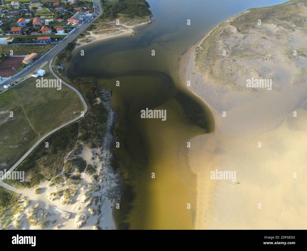 An aerial view of the Valdovino beach in Ferrol, Galicia, Spain Stock ...