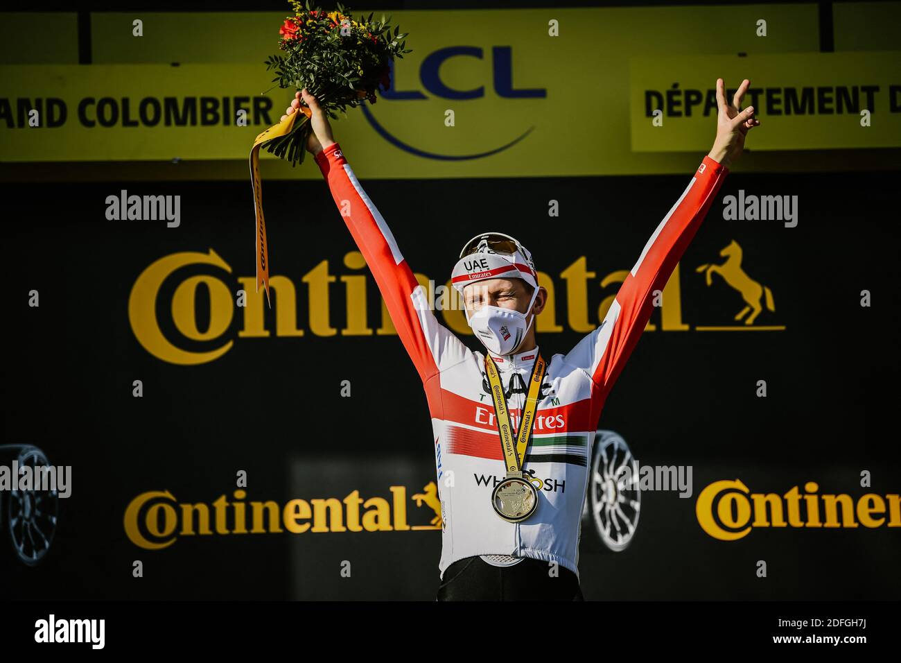 Handout - Tadej POGACAR (UAE TEAM EMIRATES) after the Stage 15 of Tour ...