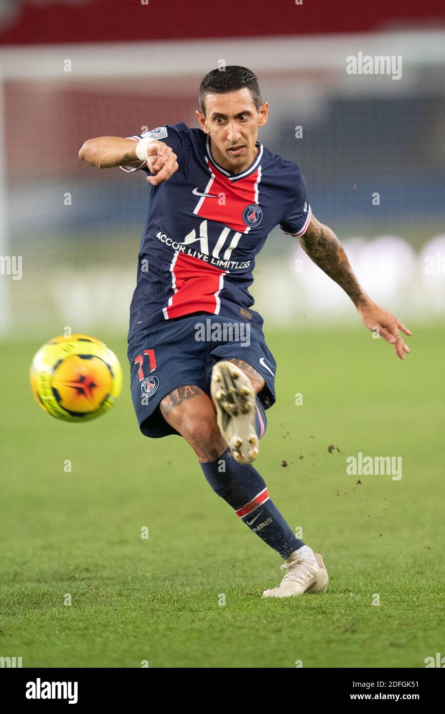 Angel Di Maria of Paris Saint-Germain in action during the Ligue 1 ...