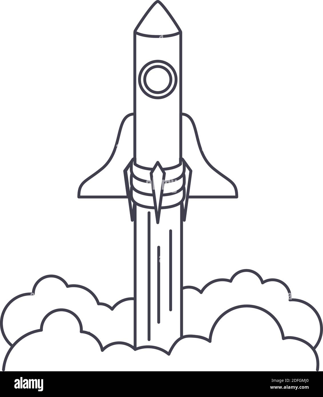 spaceship launch icon in a white background Stock Vector Image & Art ...