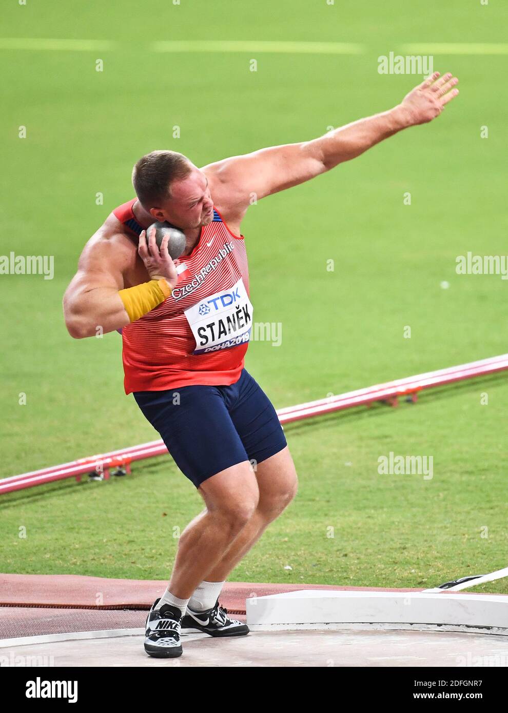 Tomas Stanek (Czech Republic). Shot Put Men final. IAAF World Athletics Championships, Doha 2019 ...