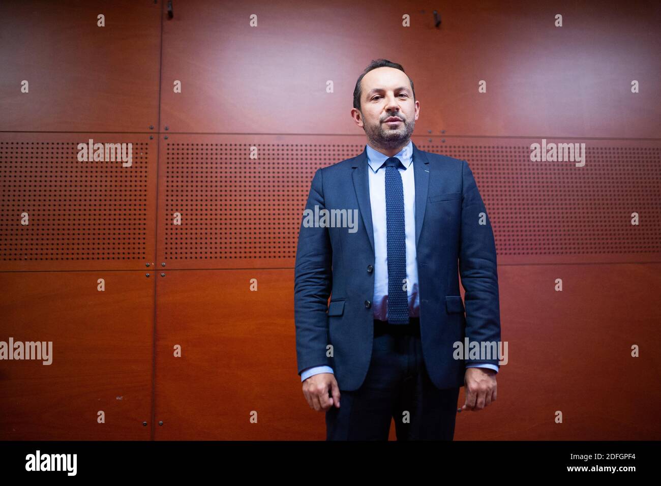 Rassemblement National (RN) MP Sebastien Chenu poses for pictures ahead ...