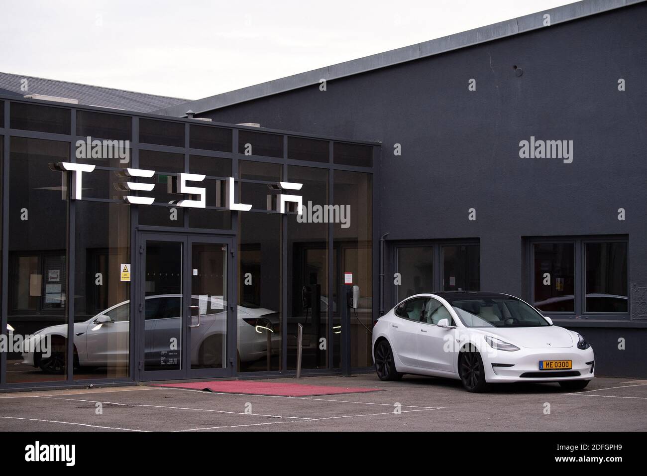 A shop sign of TESLA, on September 19, 2020 in Luxembourg City ...