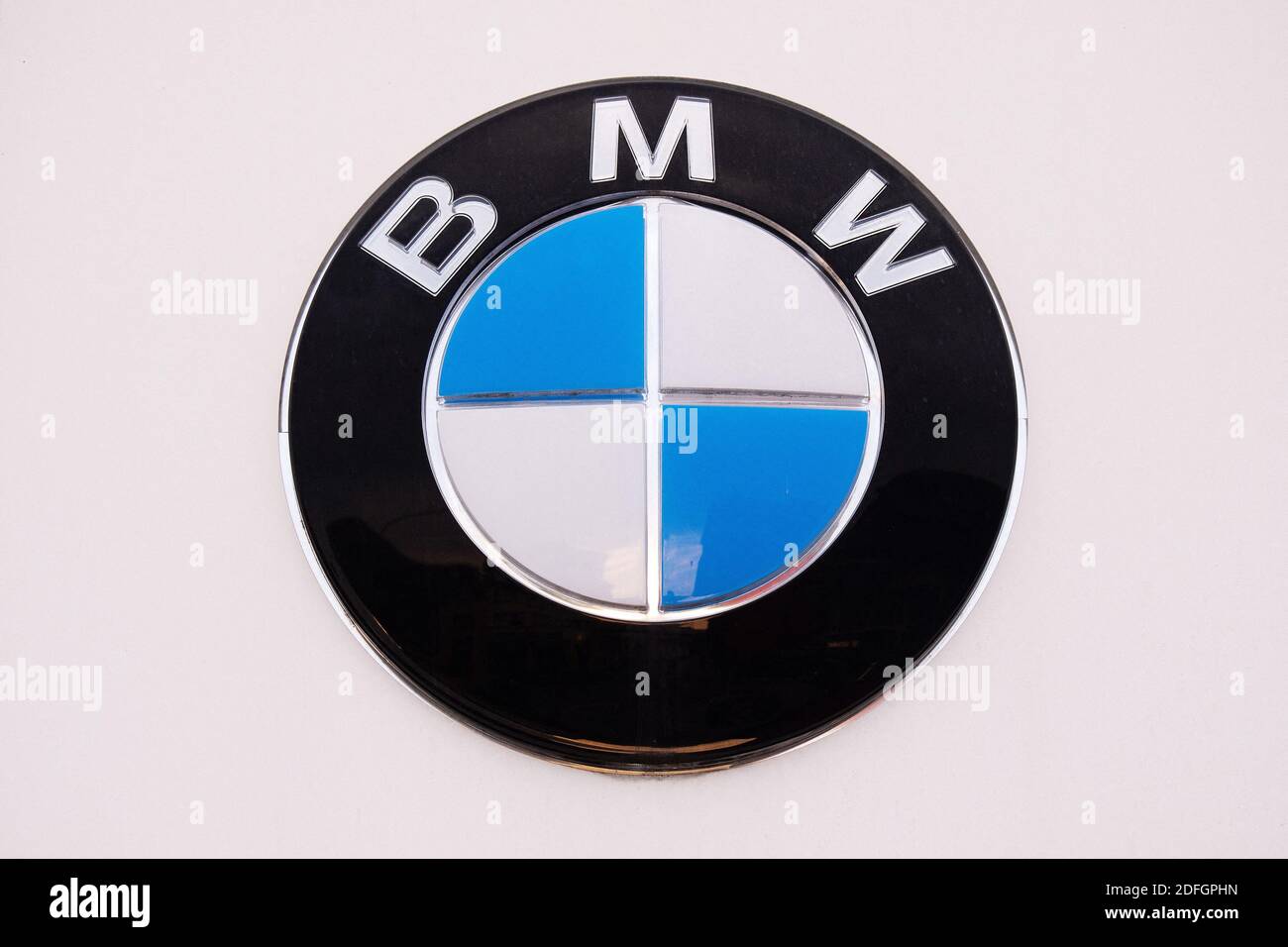 A shop sign of BMW, on September 19, 2020 in Luxembourg City ...