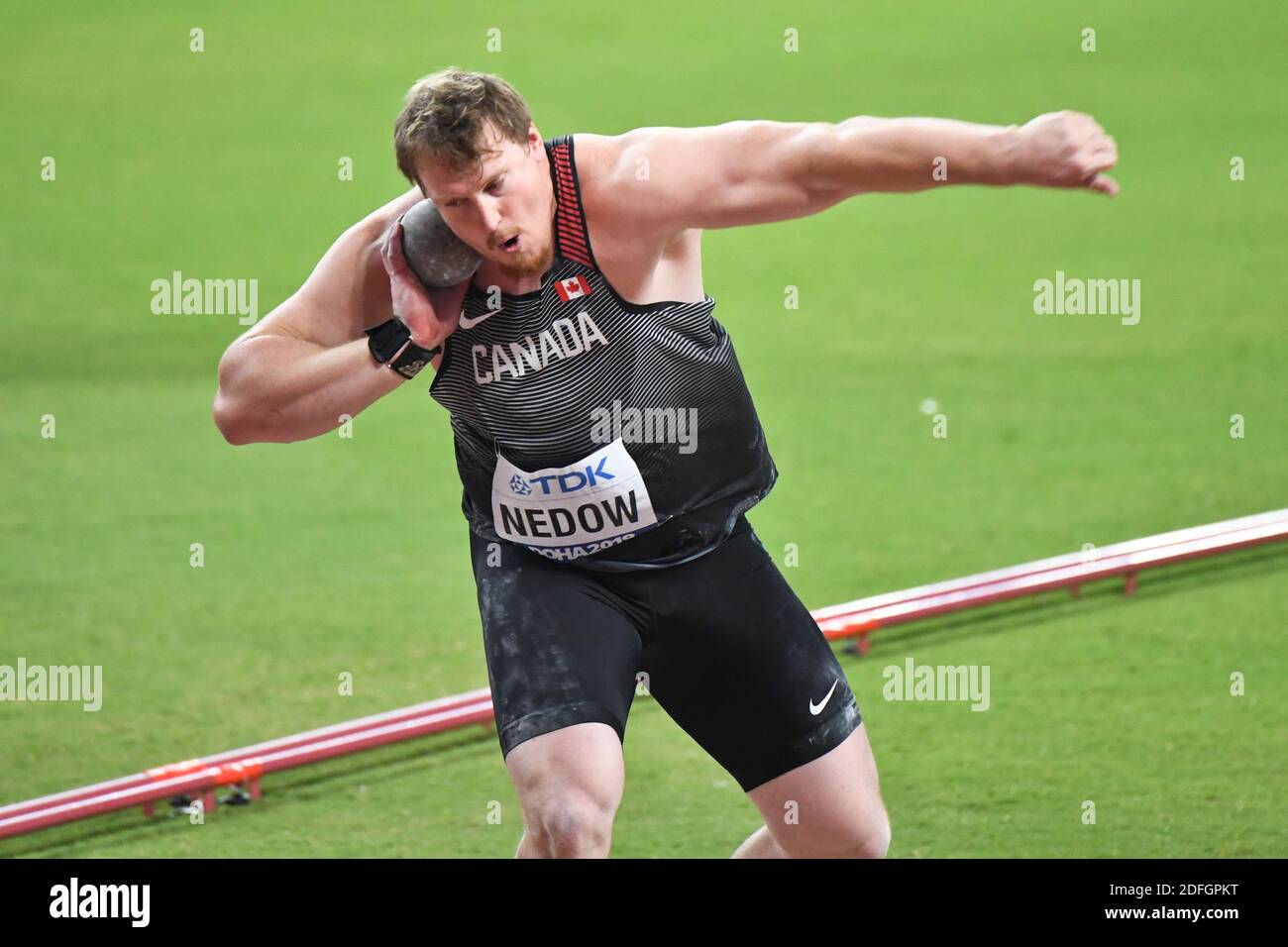 Tim Nedow (Canada). Shot Put Men final. IAAF World Athletics Championships, Doha 2019 Stock ...