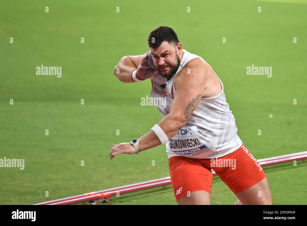 Konrad Bukowiecki (Poland). Shot Put Men final. IAAF World Athletics ...