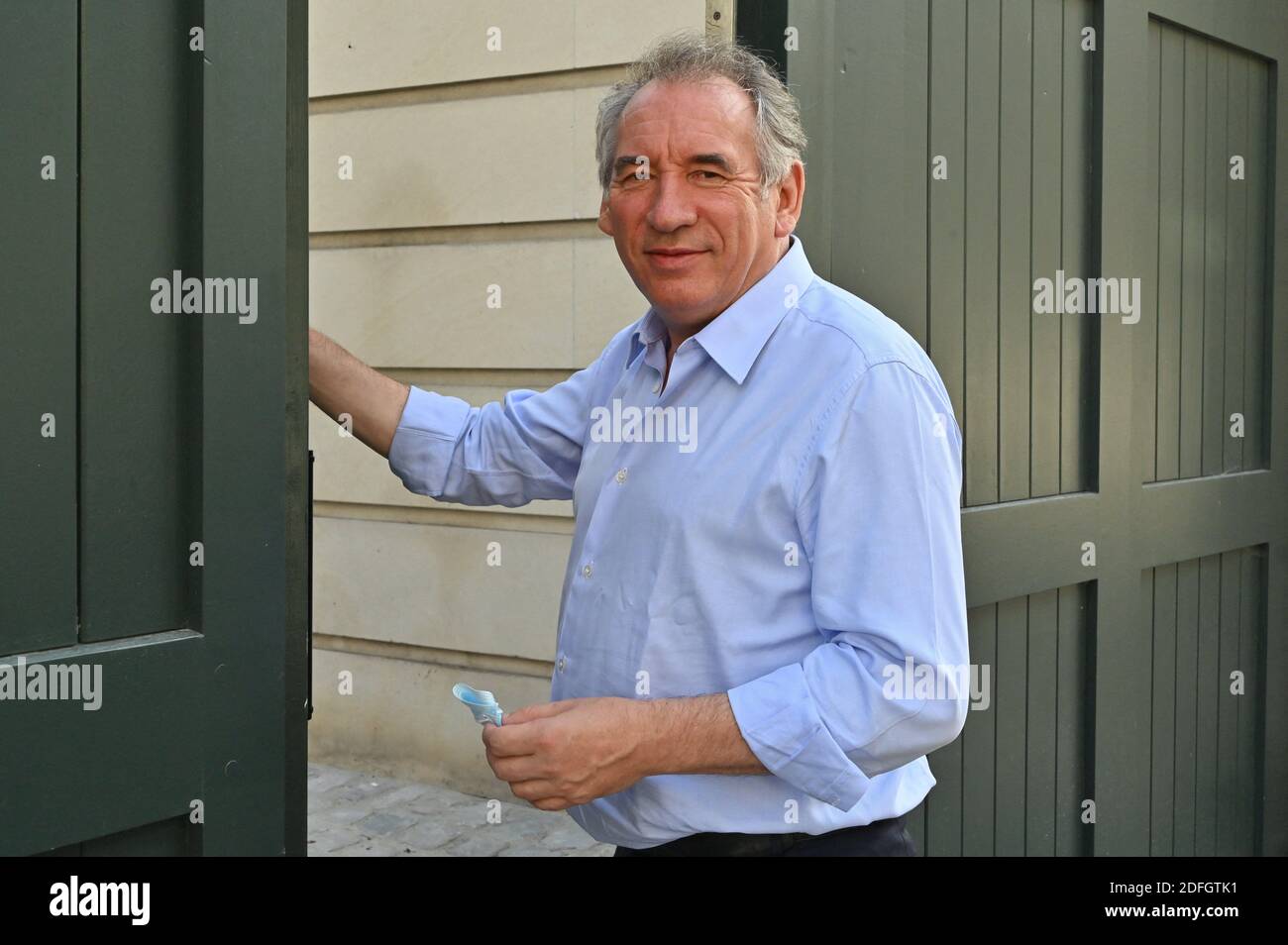 Francois Bayrou portrait at Modem headquarters in Paris, France on ...