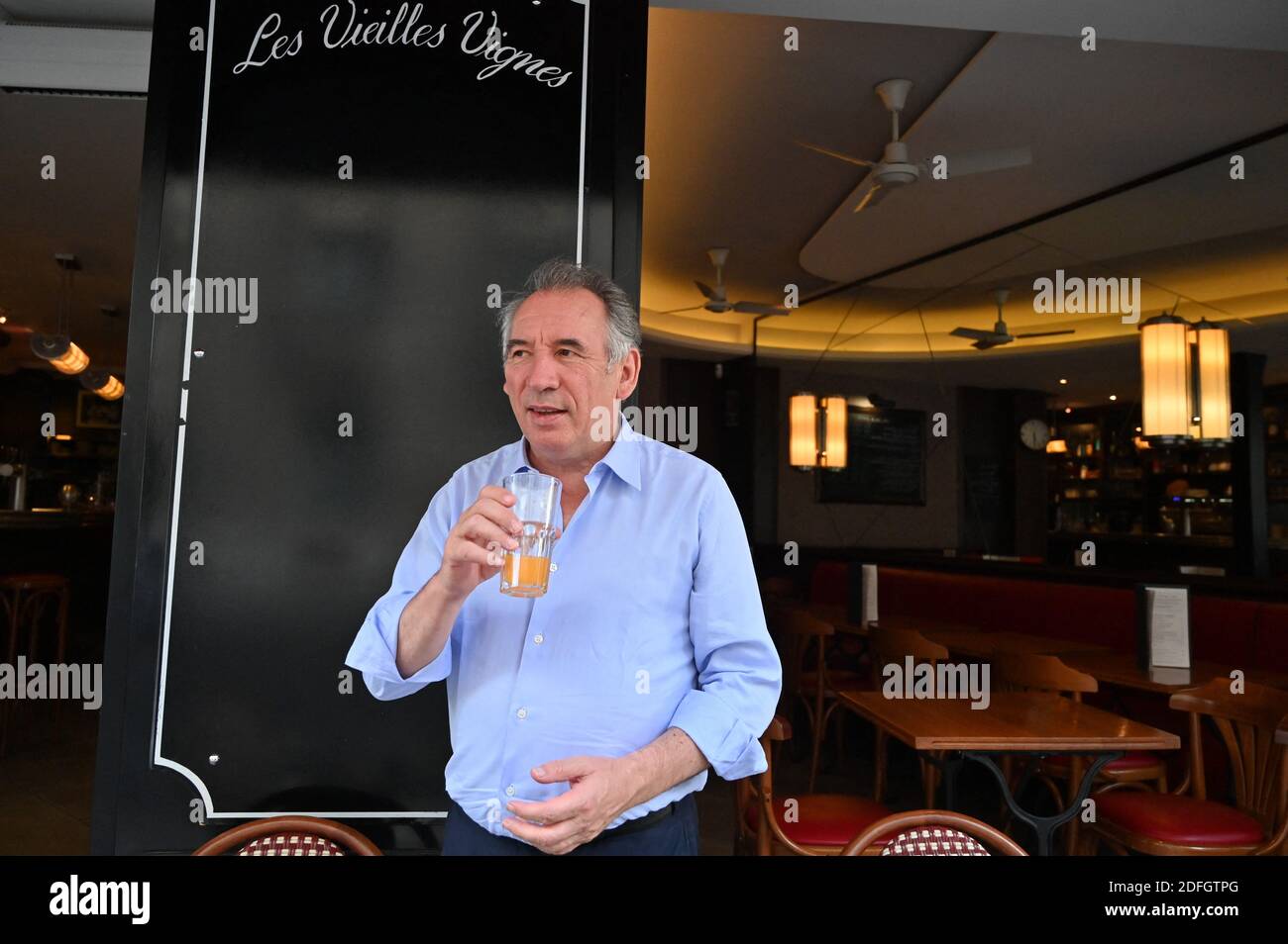 Francois Bayrou portrait at Modem headquarters in Paris, France on ...