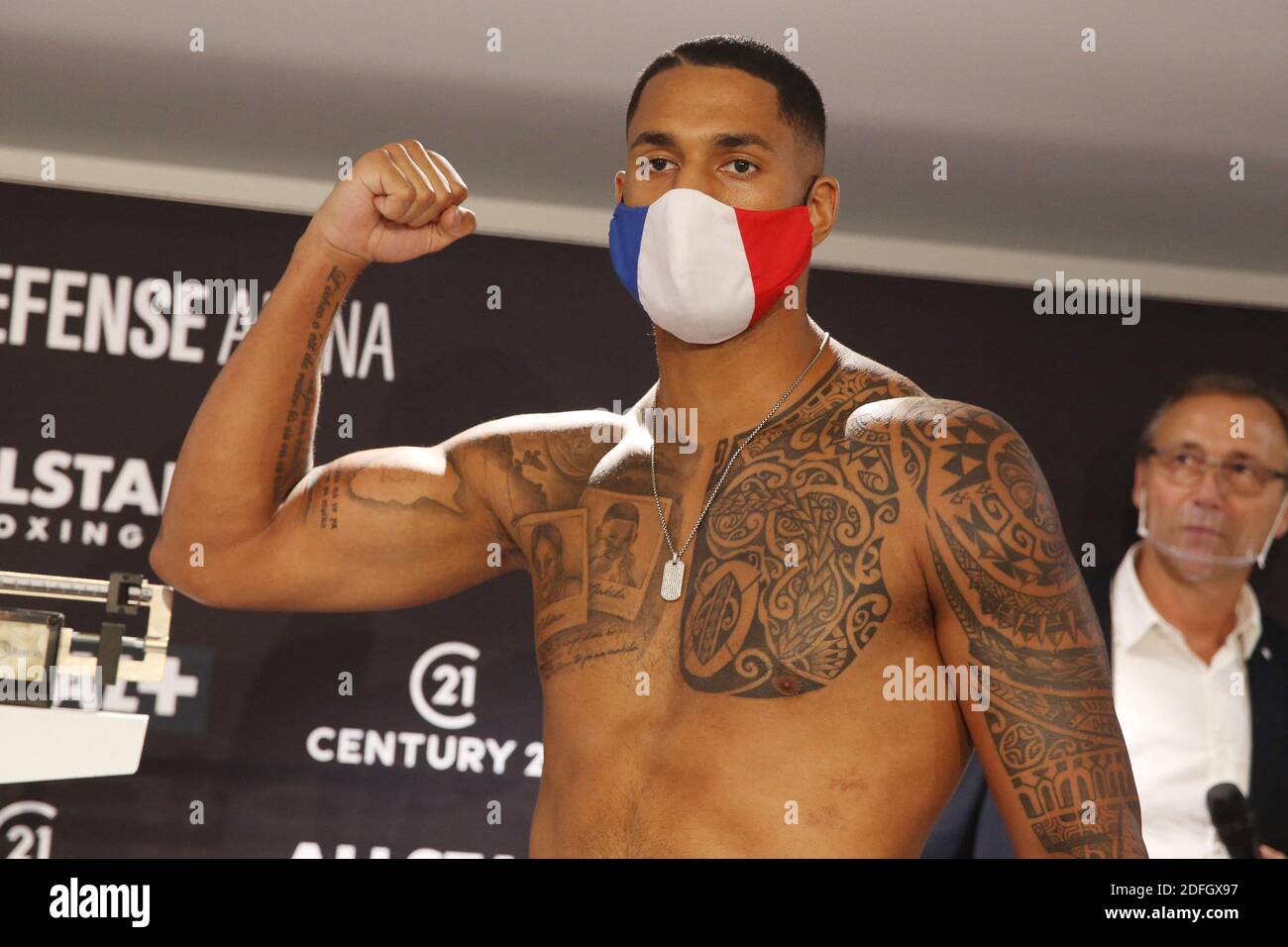 Tony Yoka during La Conquete weigh-in and press conference on September ...