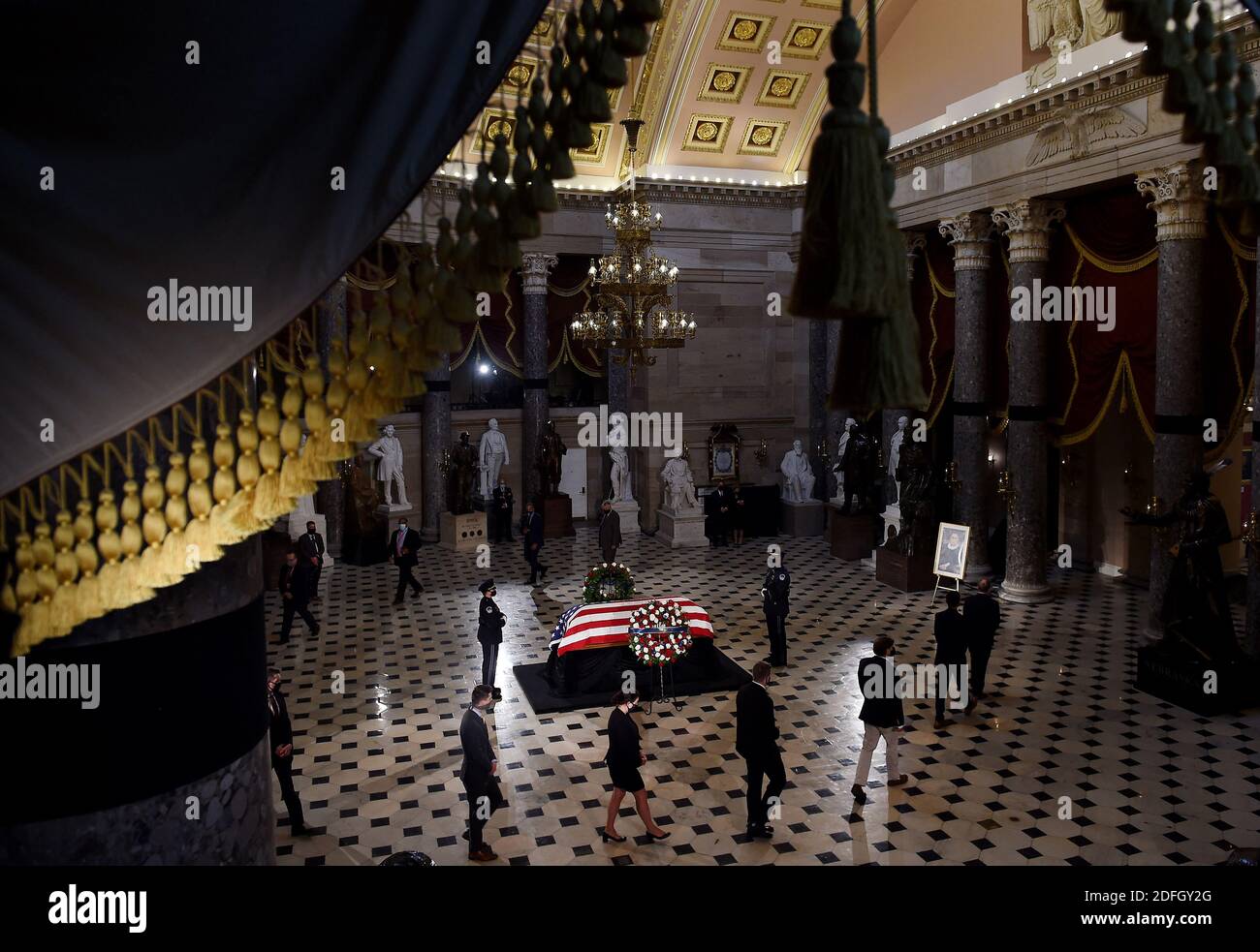 Mourners surround the casket of the late Associate Justice Ruth Bader ...