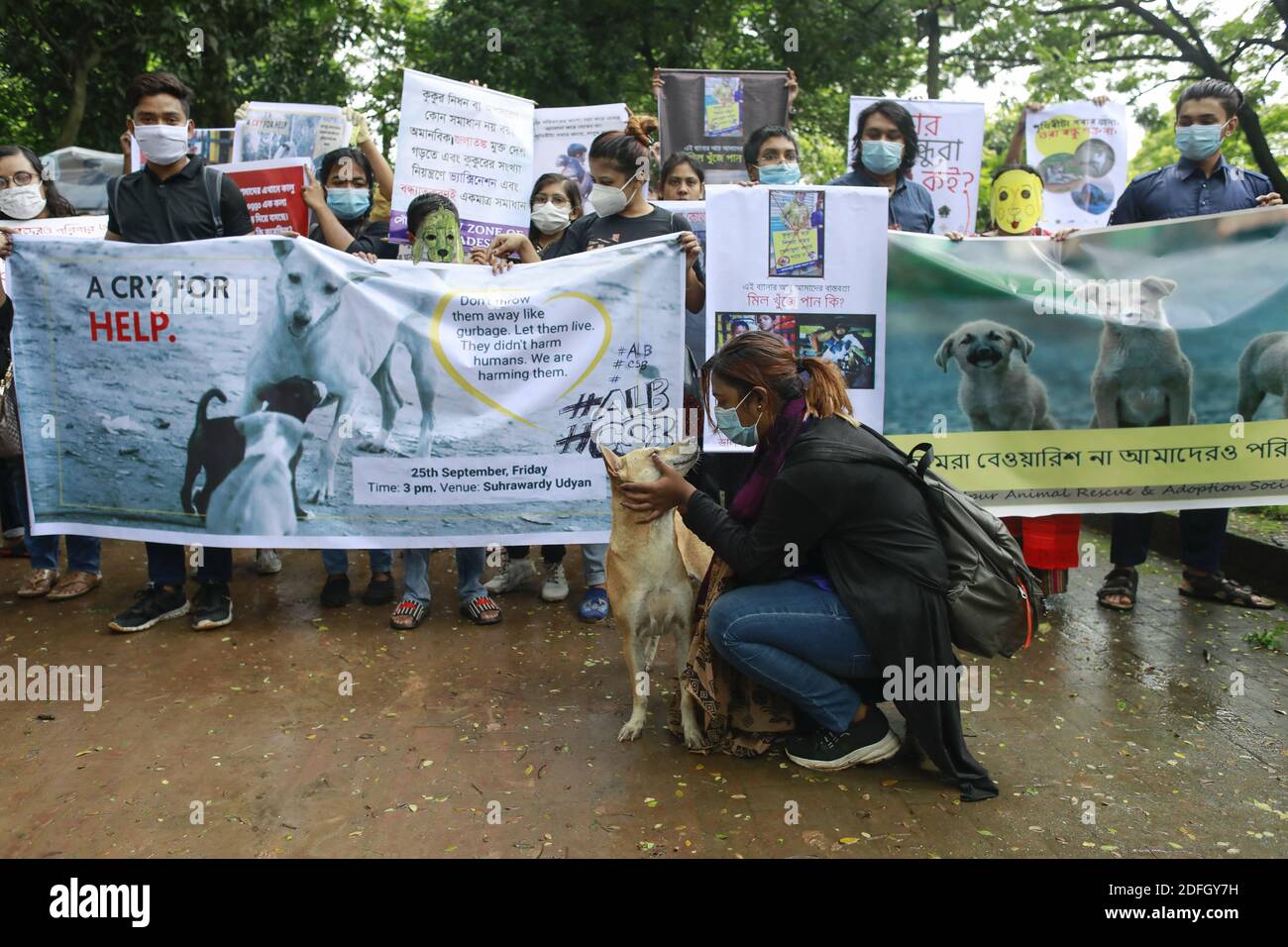 Bangladeshi animal lovers gathered to protest against the Dhaka South ...