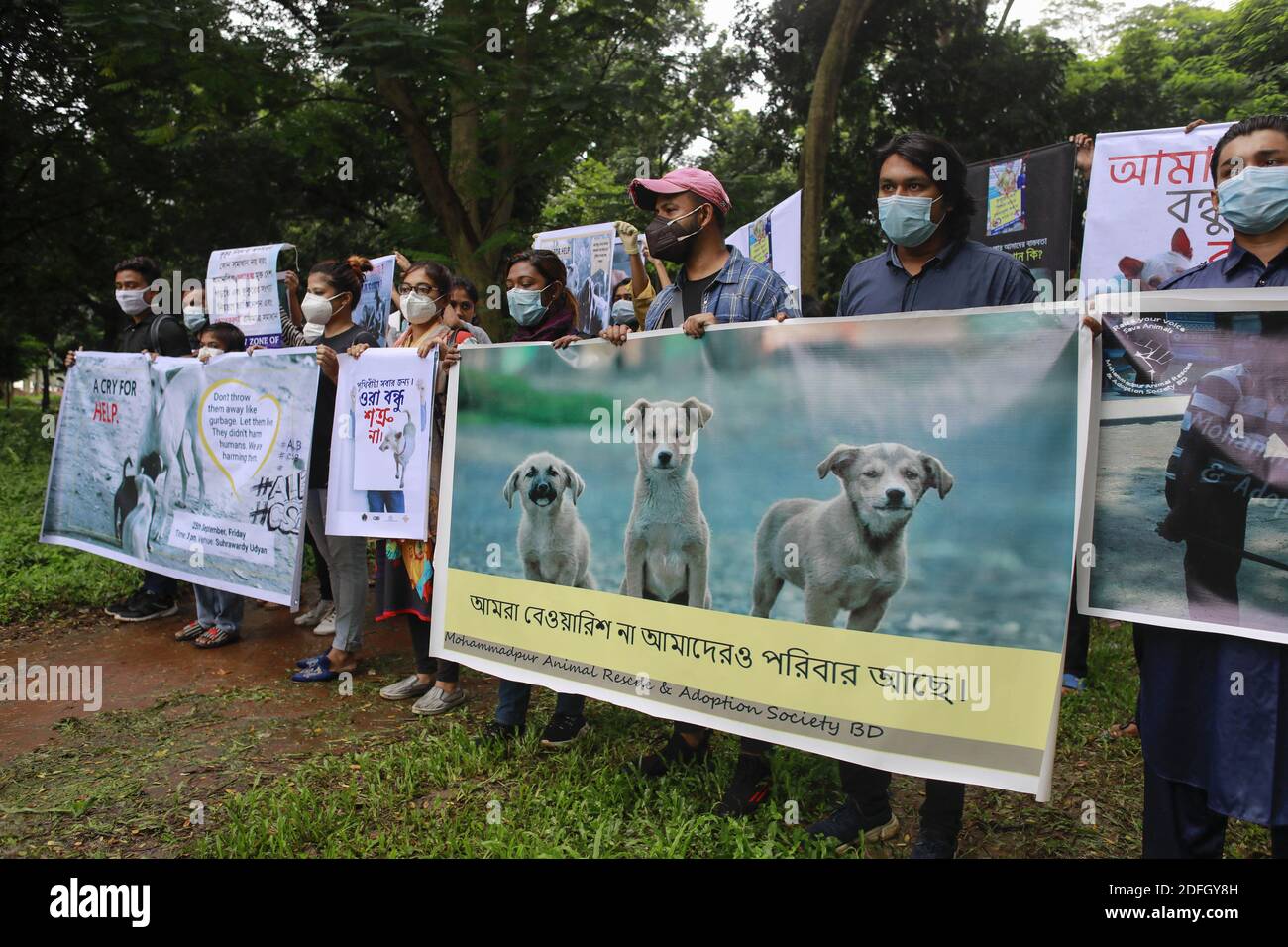 Bangladeshi animal lovers gathered to protest against the Dhaka South ...